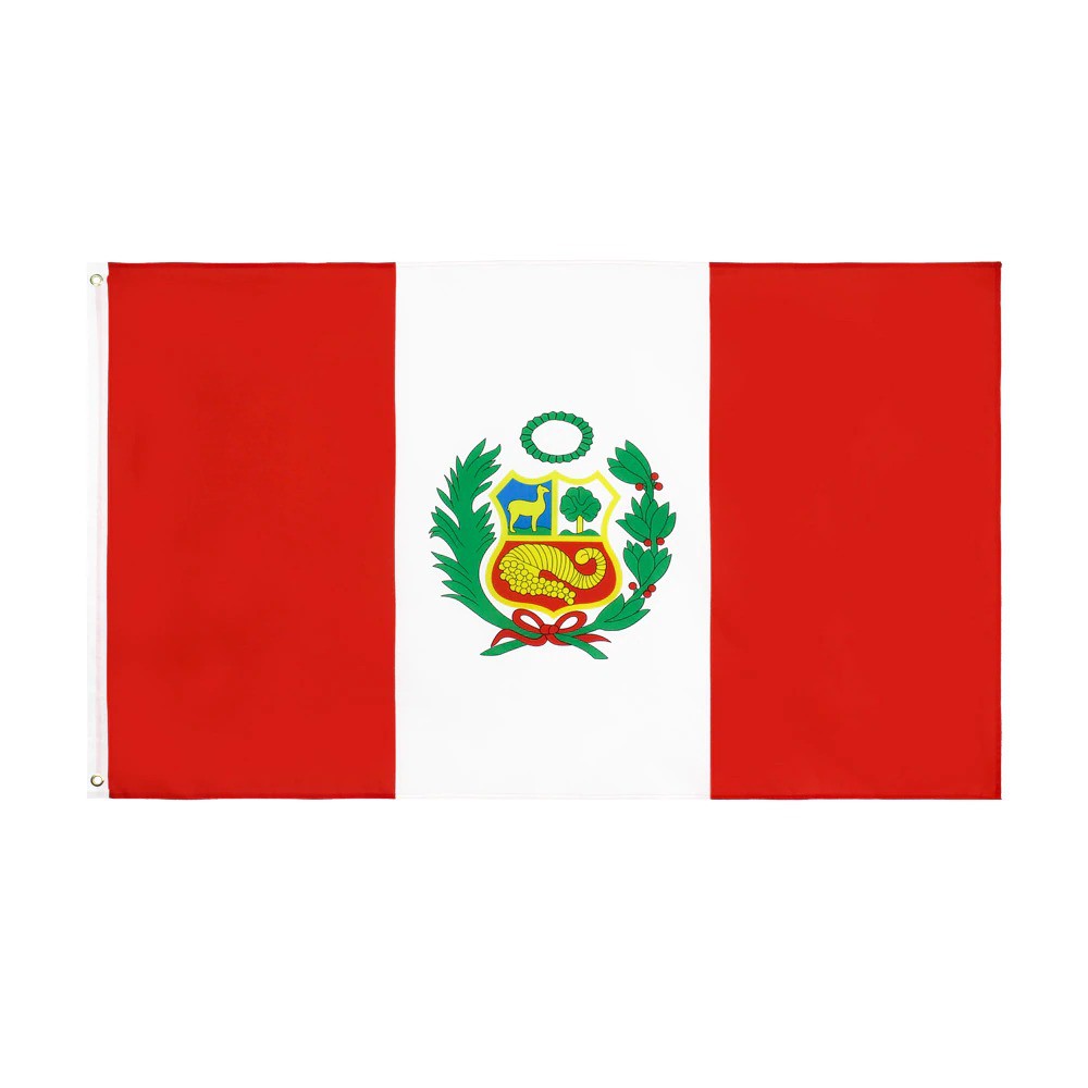 Bandeira Peru Oficial 90 x 150 cm C/ Anilhas p/ Mastro Costurada ...