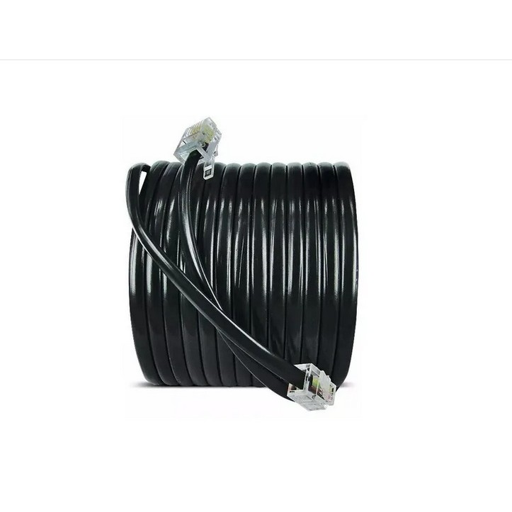 Fio de Telefone RJ 11. Tamanho: 15,0 Metros. Cabo pronto para conectar ...