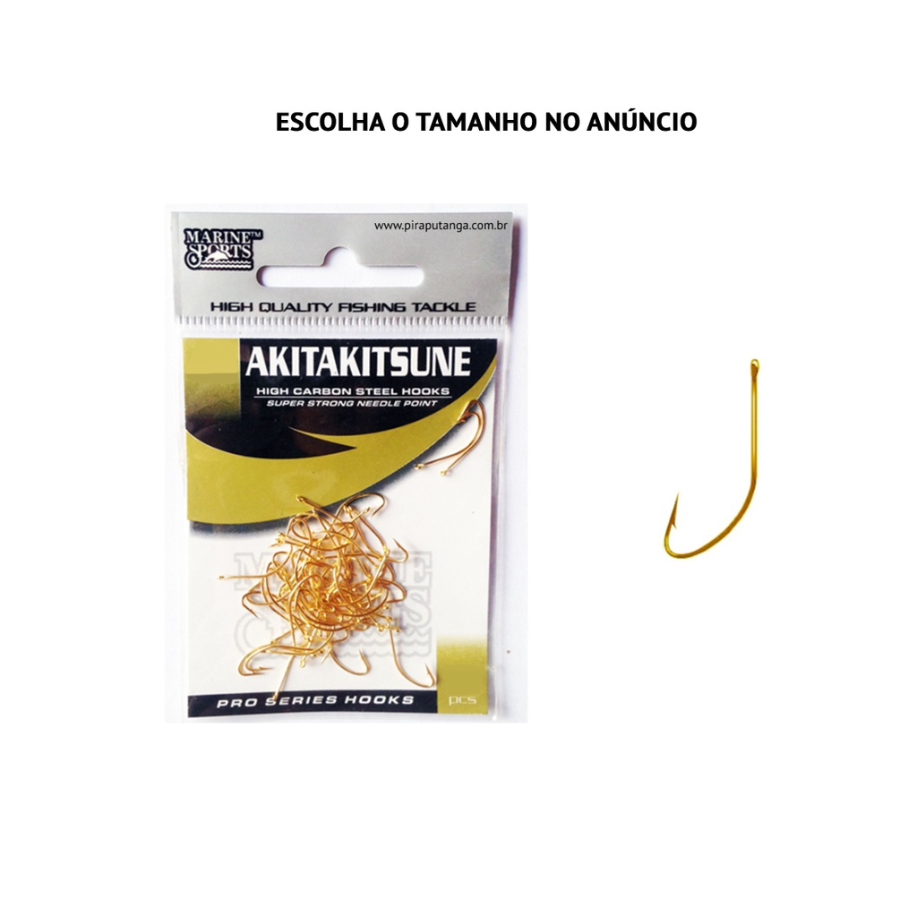 Anzol Marine AkitaKitsune Gold Muito Fino Afiado Lambari e Pequenos ...