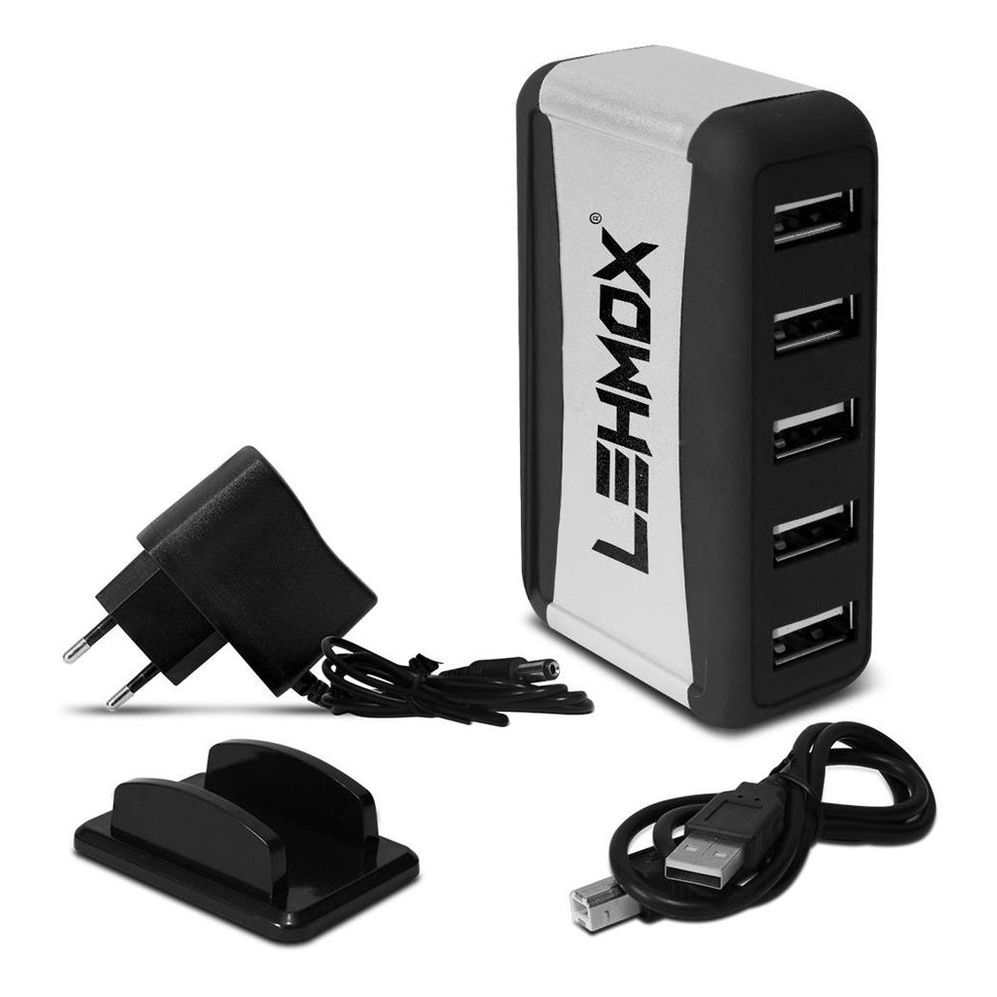 Mini HUB 7 portas USB 2.0 Com Base e Fonte | Shopee Brasil