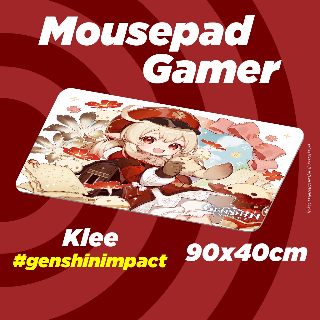 Mouse Pad Gamer Personalizado - Klee - Genshin Impact - 90x40cm ...