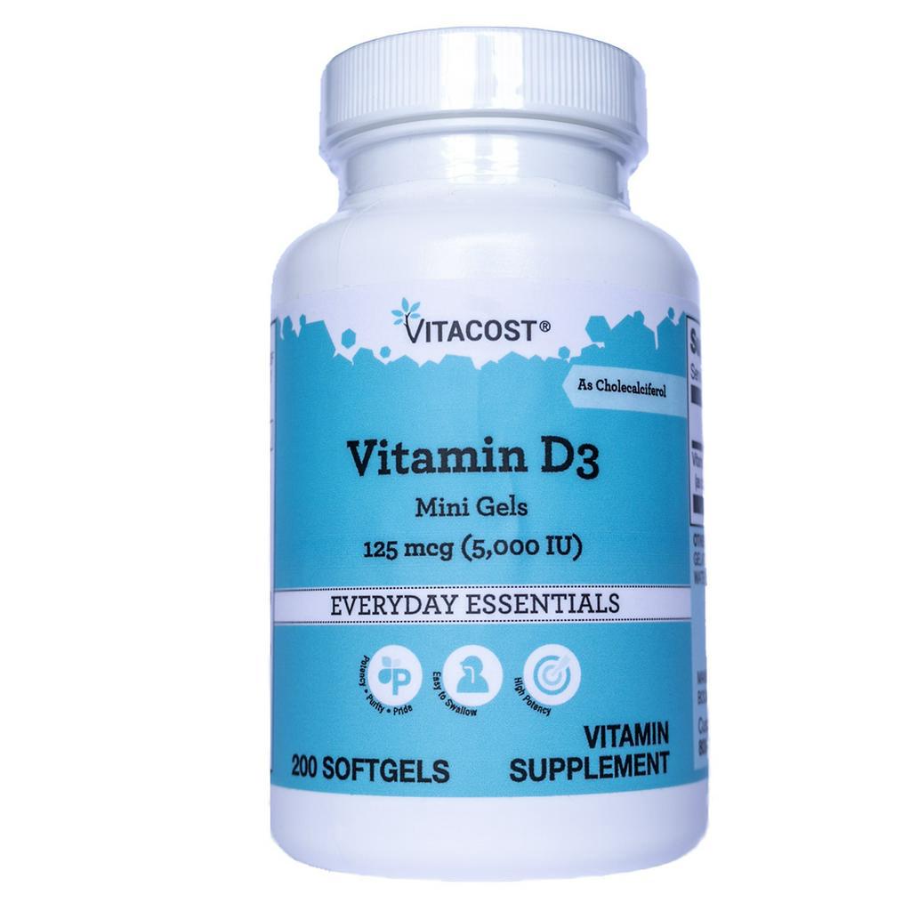 Vitamina D3 5.000 ( 5000 Iu ) UI 200 Softgels Vitacost - Importado , original, pronta entrega ...