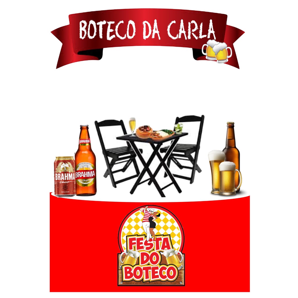 Topo de bolo boteco +10 forminhas e 10 topinhos de docinho | Shopee Brasil