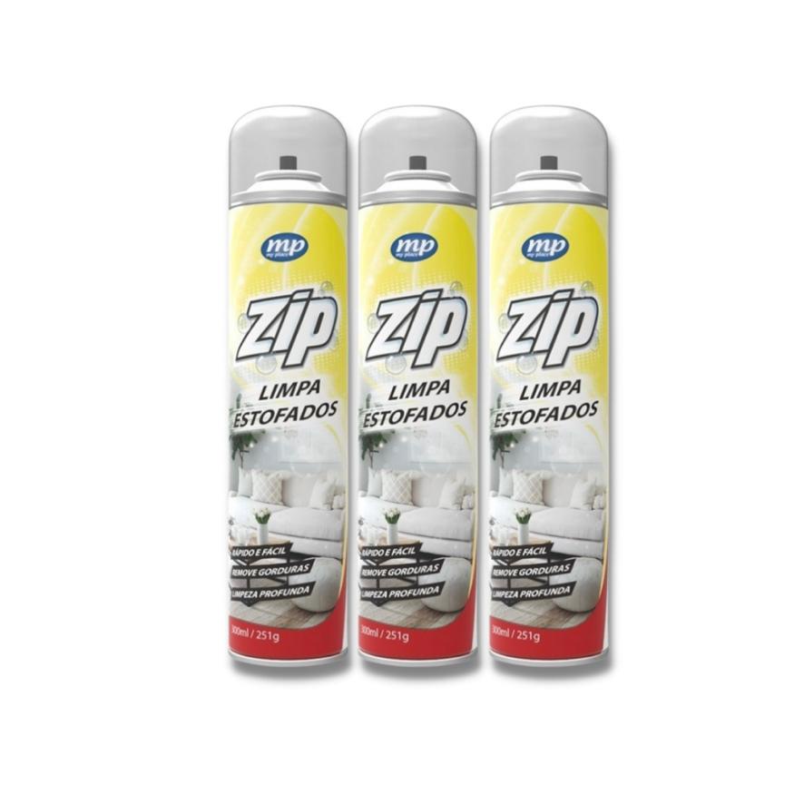 Limpa Estofados Spray Zip Clean 300ml/251g C/3 Unid | Shopee Brasil