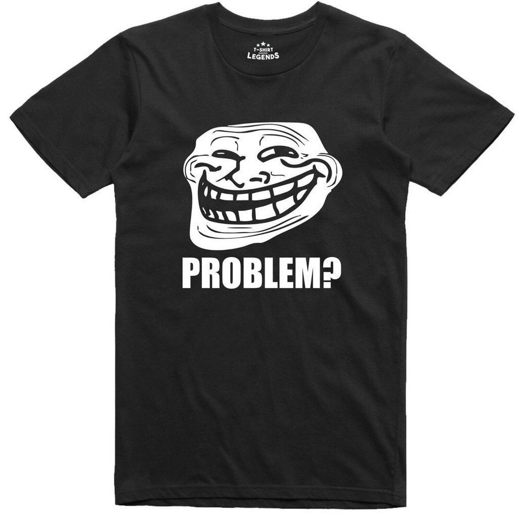 Problema De Troll Face Meme ? Gamer Web Geek Funny Camiseta De Algodão ...