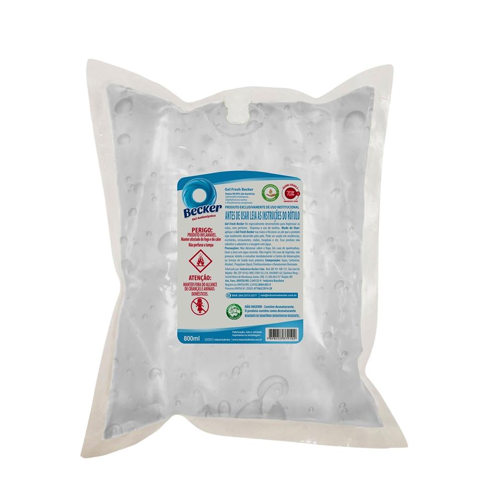 Álcool Gel 70º Fresh Bag 800ml - Becker | Shopee Brasil