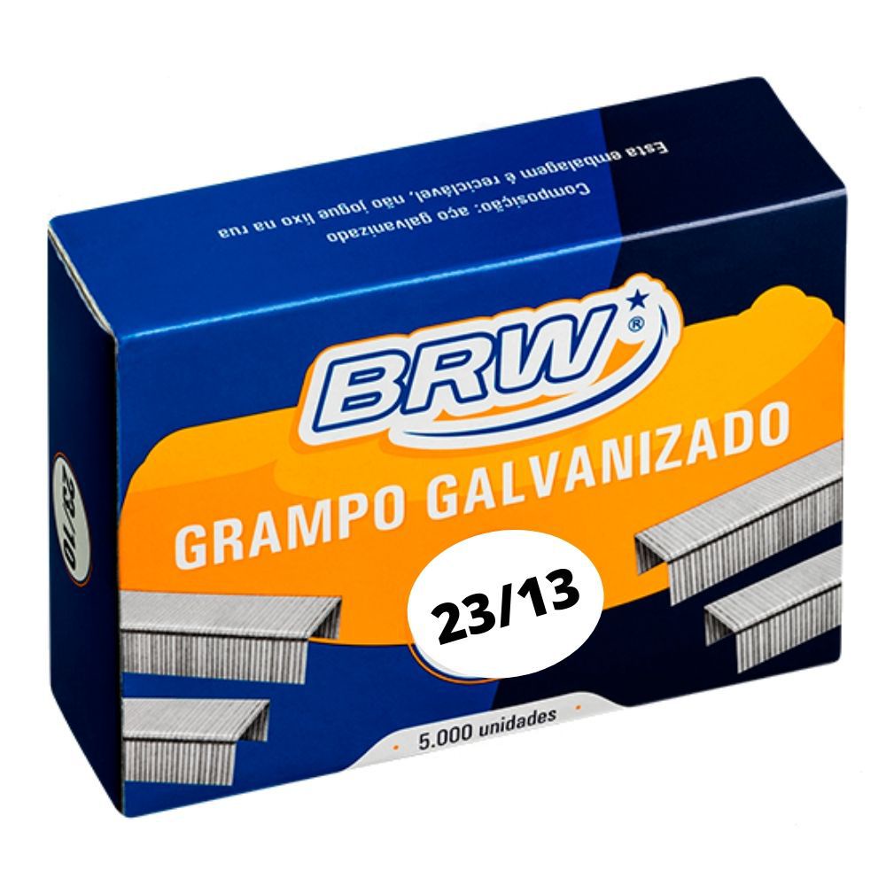 Grampo P/ Grampeador 23/13 Galvanizado Brw 1 Cx C/ 5.000 Un - Gr2313 | Shopee Brasil