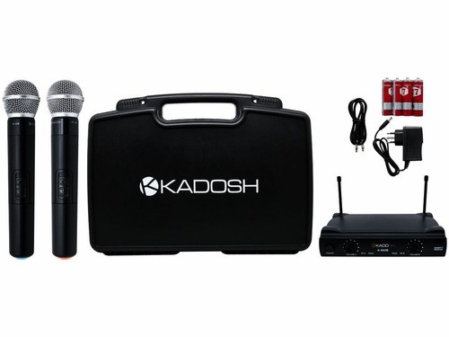 Microfone Duplo Dinâmico Kadosh Kdsw 402m Sem Fio Profissional | Shopee Brasil