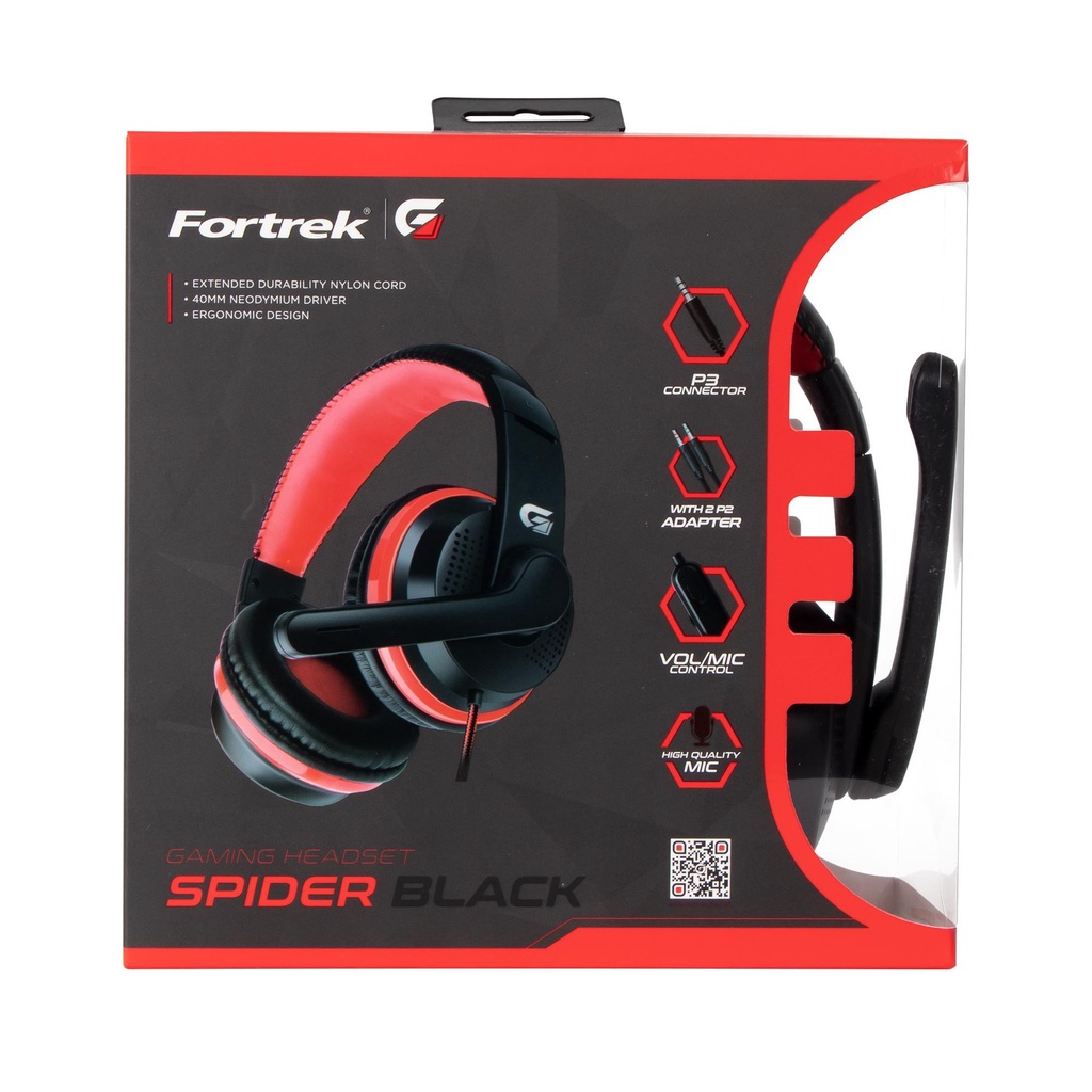 HEADSET GAMER FORTREK SPIDER BLACK PT/VM | Shopee Brasil