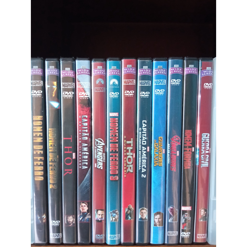 Kit 12 Dvds Marvel Fases 1 E 2 - Vingadores Homem de Ferro e Outros ...