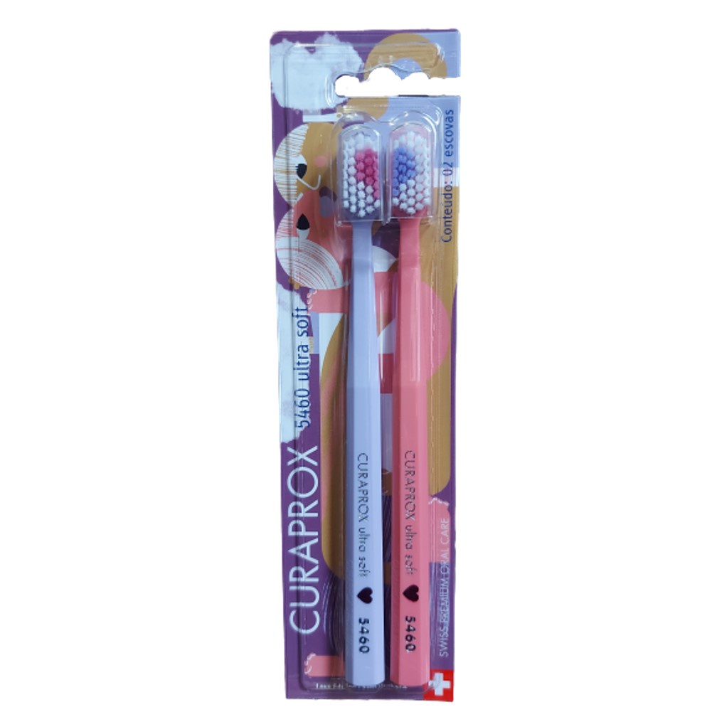 Escova Curaprox Duo Love ( 2 unidades ) - Coração 5460 Ultra Macia ...