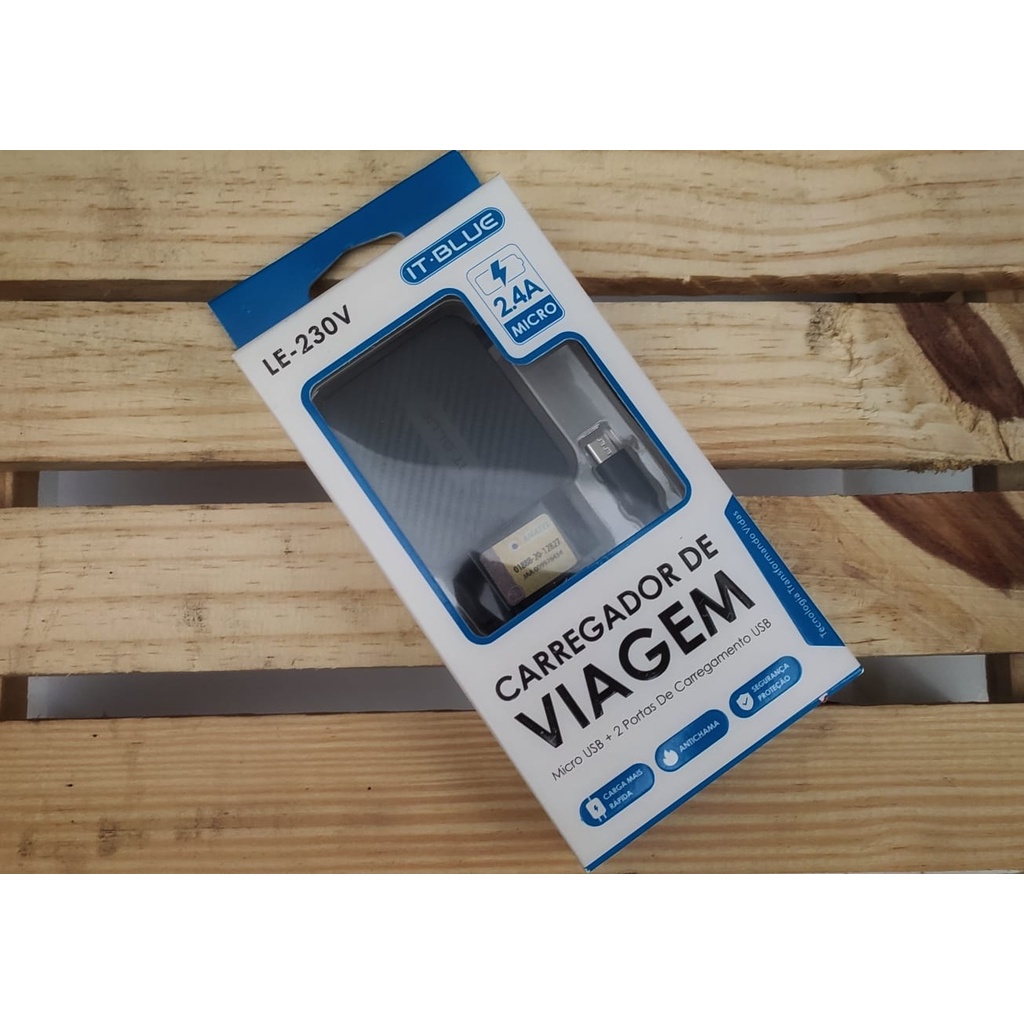 Carregador Turbo Android 2.4A - IT-BLUE LE-230V | Shopee Brasil