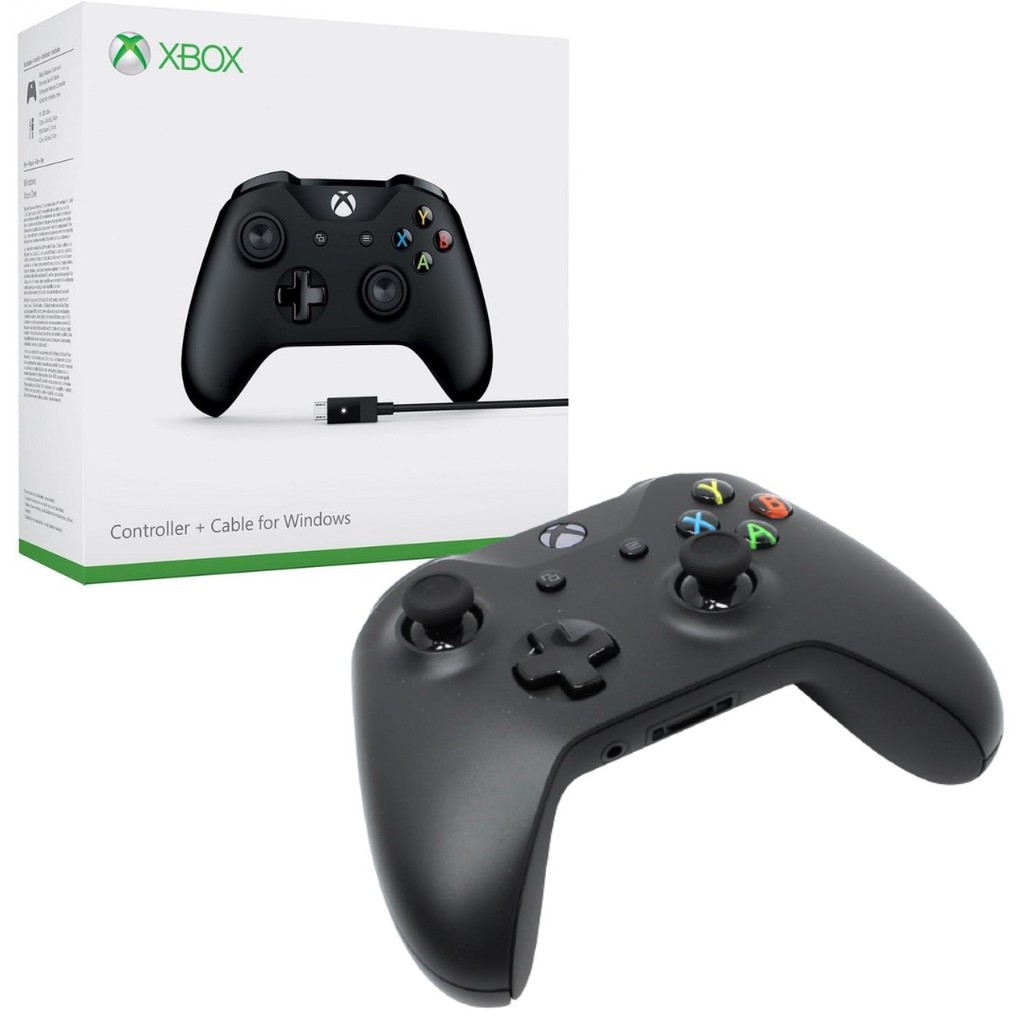 CONTROLE JOYSTICK MICROSOFT XBOX ONE CONTROLLER + CABLE FOR WINDOWS preto | Shopee Brasil