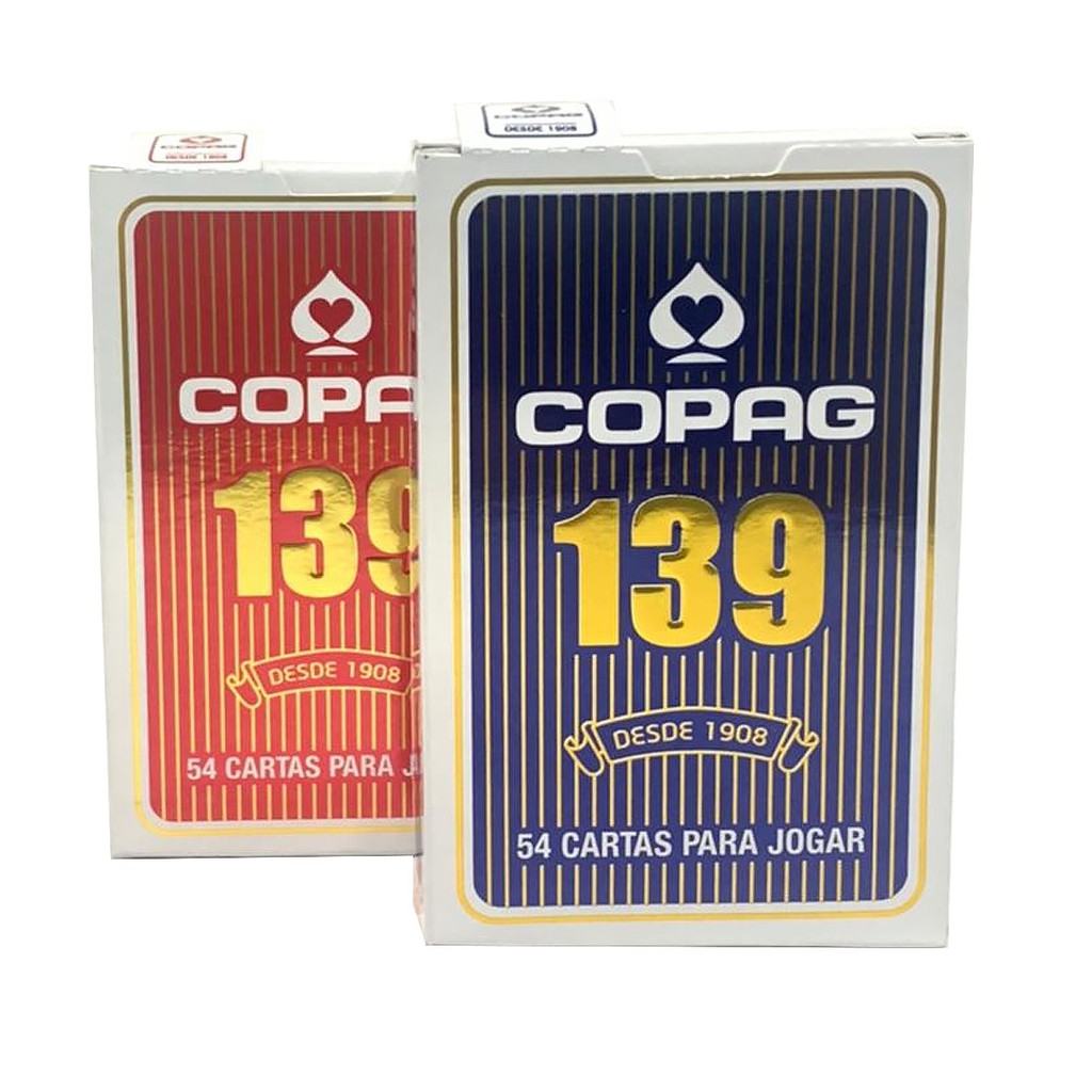 Kit 2 Baralho 139 Copag Jogos Cartas De Alta Qualidade Original Vermelho e Azul | Shopee Brasil