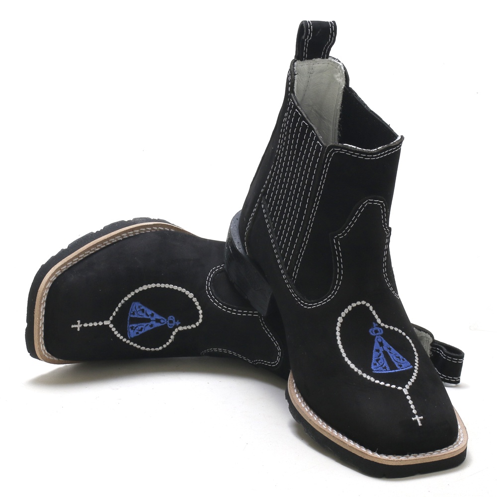 Botina Feminina Country Texana Em Couro Legítimo Nossa Senhora ...