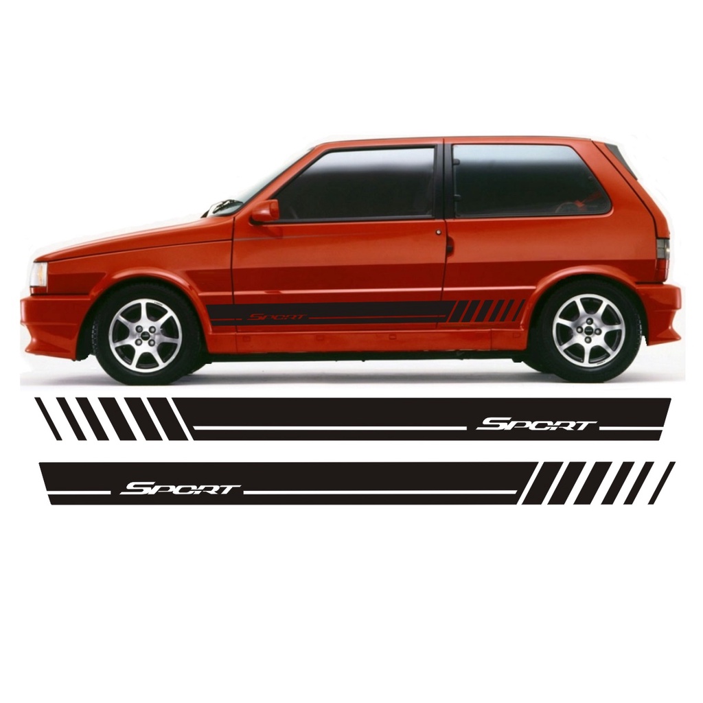 Adesivo Faixa Lateral Para Fiat Uno e Premio 4 Portas US4 Fita Colante ...