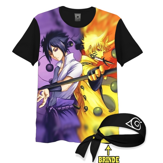 Camisa Camiseta Full 3d Bandana Sasuke Naruto Anime Desenho | Shopee Brasil