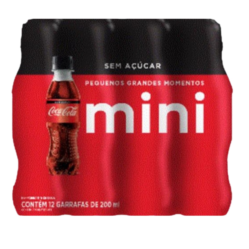 Coca Cola Zero Mini 200ml Fardo Com 12 Promoção Imperdível | Shopee Brasil