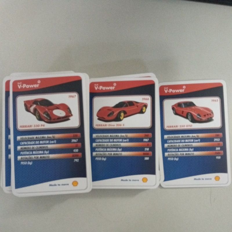 Cartas shell v-power, carros de corrida | Shopee Brasil