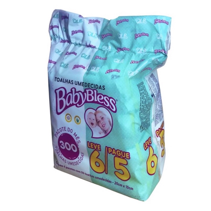 TOALHAS UMEDECIDAS BABY BLESS PACOTE DO MÊS C/300 UNIDADES | Shopee Brasil