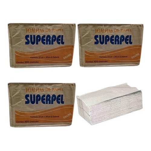 Kit 6000 Papel Toalha Interfolha Superpel 1000 Un Barato!!! | Shopee Brasil
