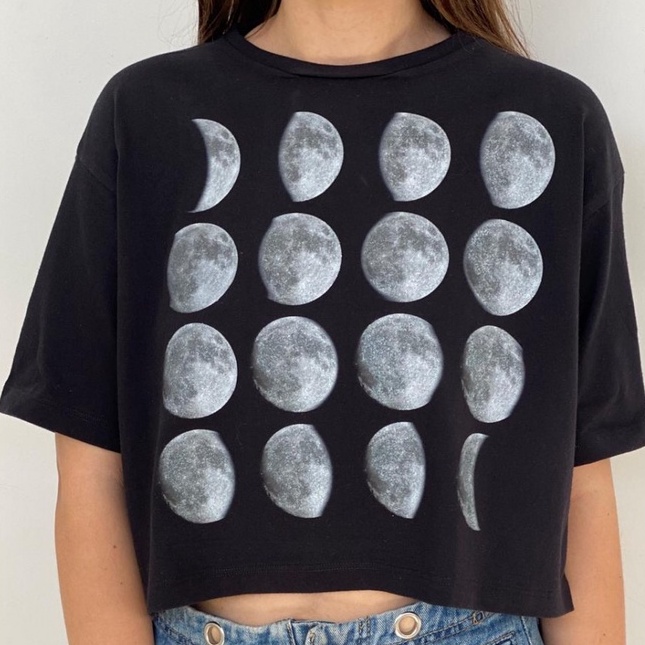 Cropped Comfy Fases da Lua | Shopee Brasil