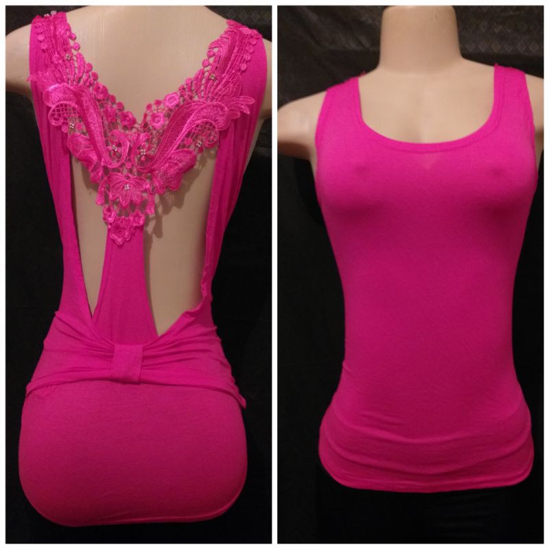 blusas de decotes nas costas em renda | Shopee Brasil
