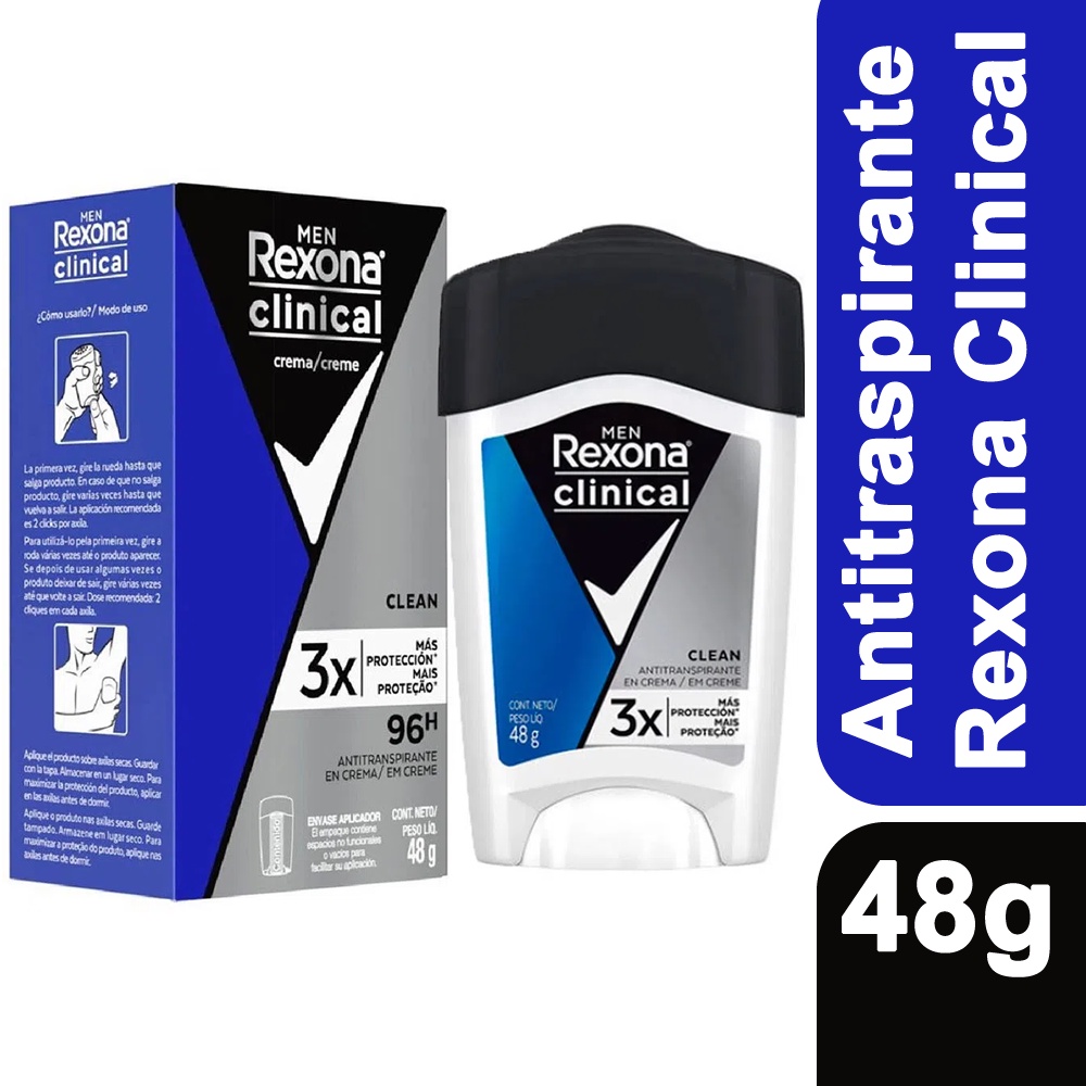 Desodorante Antitranspirante Rexona Clinical Masculino Azul 48g ...