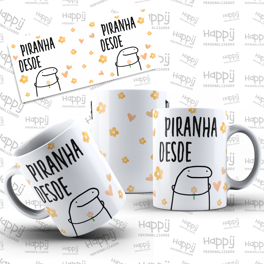 Caneca de Porcelana Personalizada Flork - Piranha Desde | Shopee Brasil