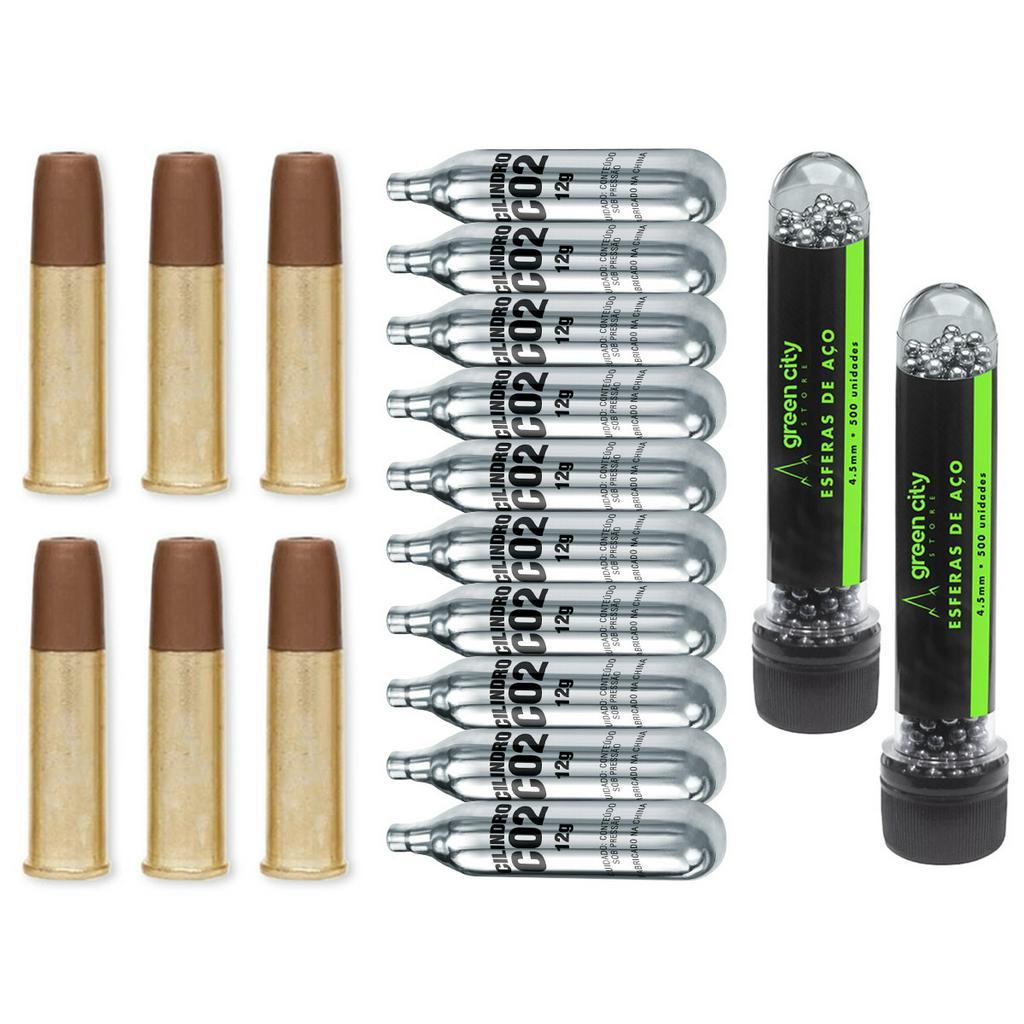 Kit Cápsulas Bala Co2 Wingun Cal. 4.5mm, 10 Cápsulas Cilindro Co2 12g e ...