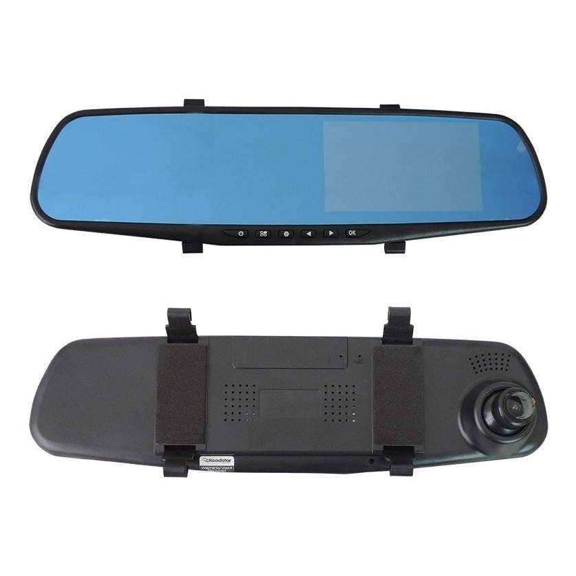 Retrovisor Com Câmera de Ré e Frontal Tela 4,3 RS510BR + DVR resolução ...