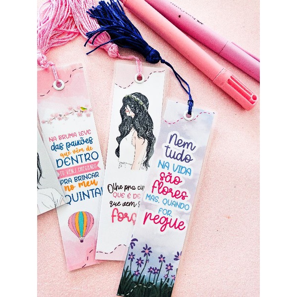 Marcador de página Personalizado - plastificado | Shopee Brasil