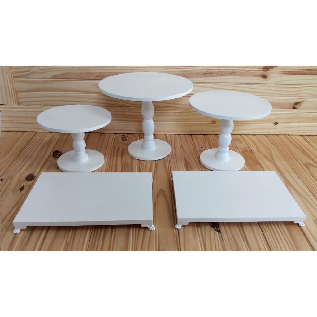 Kit Festa Boleira Bandeja Trio Boleira + 2 Bandejas Grande MDF Banco ...