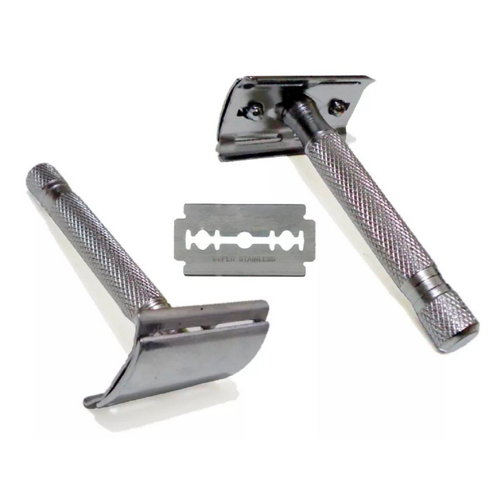 Aparelho de Barbear Retrô Clássico De Metal Navalha Gilete Profissional ...