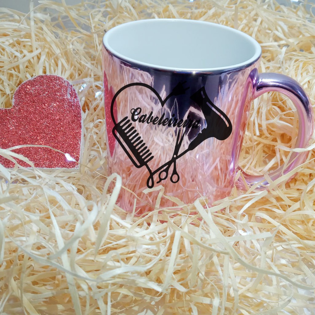 Caneca Rose Gold Profissão Cabeleireira, Caneca Personalizada 325ml ...