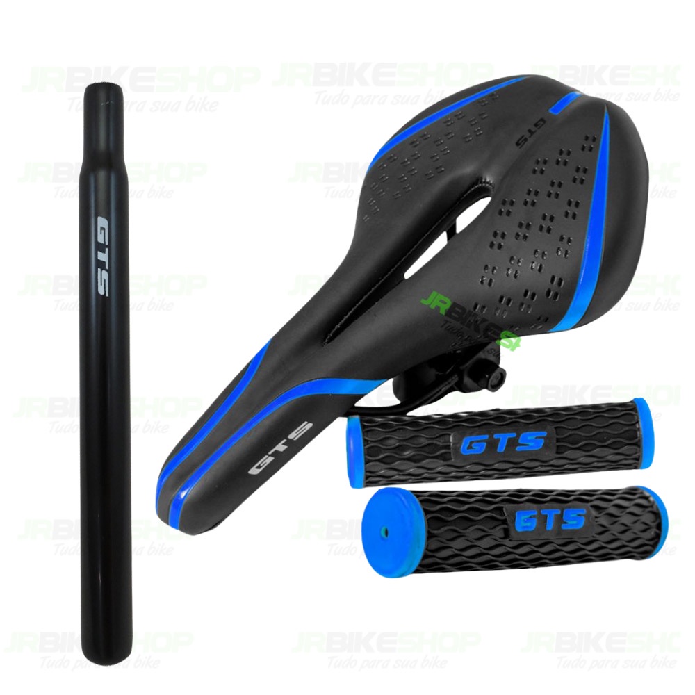 Banco Selim Gts Bicicleta Mtb Vazado + Manopla E Canote GTS | Shopee Brasil