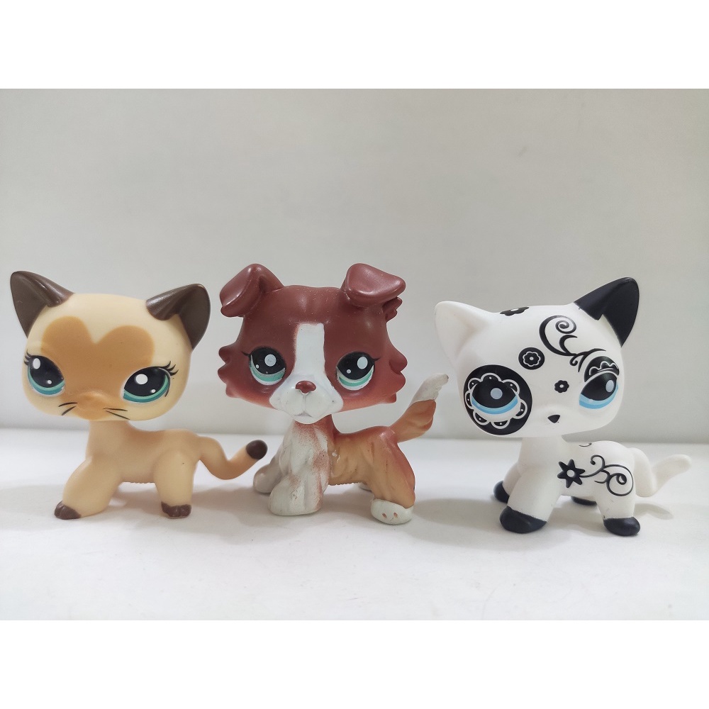 Littlest Pet Shop 3pcs/lot Toy Cão De Brinquedo & CAT LPS Ação Figura ...