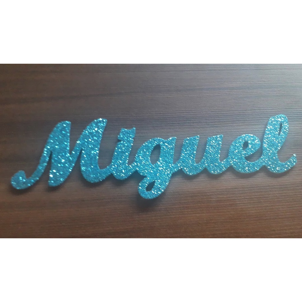 Kit com 10 Nomes em Eva com Glitter 2 cm de altura | Shopee Brasil