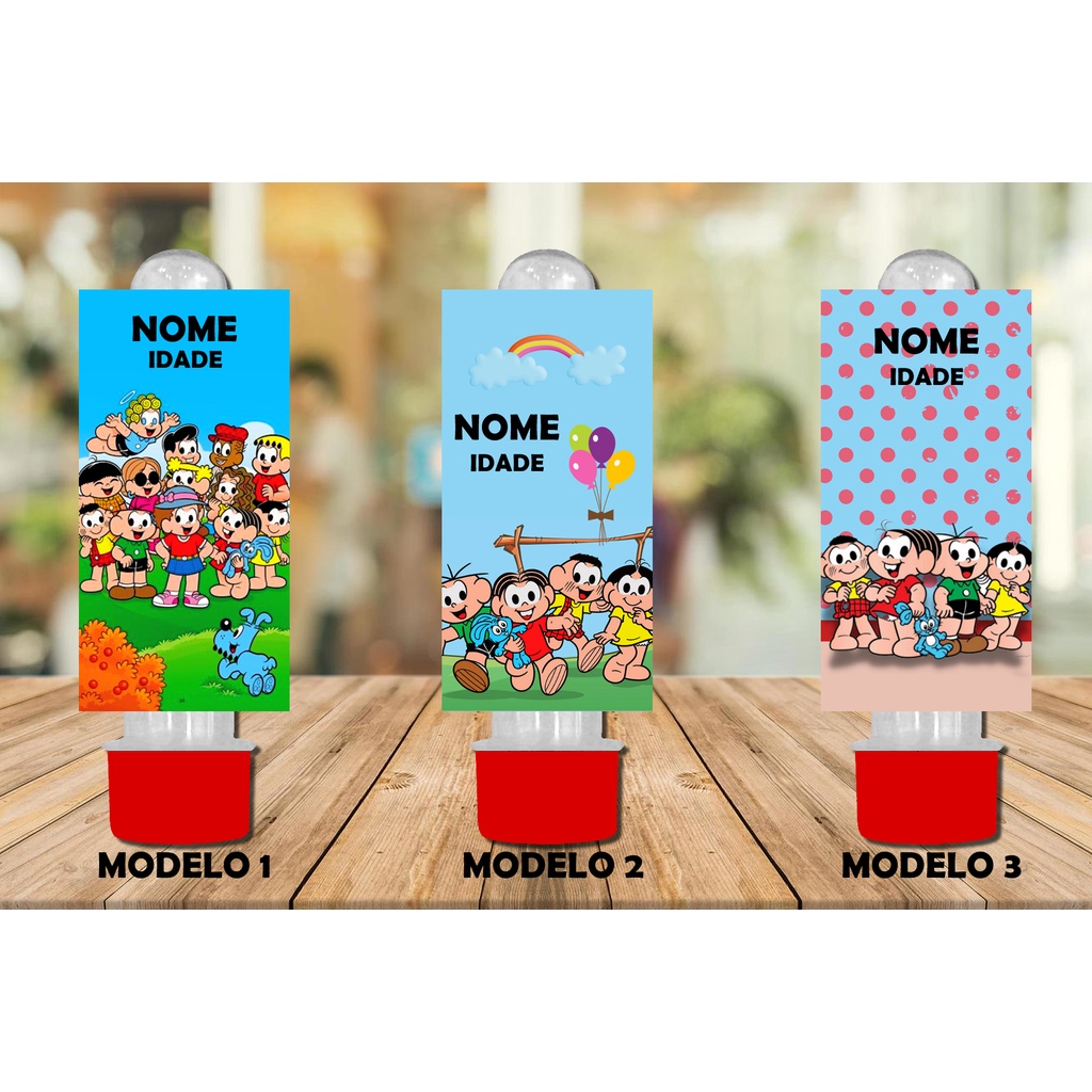 36 Adesivos Etiqueta para Tubete 8x4 cm Turma da Mônica Personalizado ...