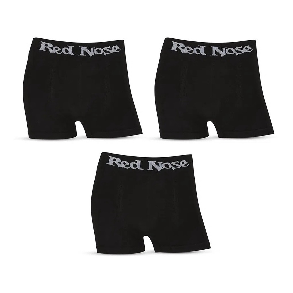 Kit 3 Cueca Masculina Red Nose Box Boxer Microfibra Original Premium ...