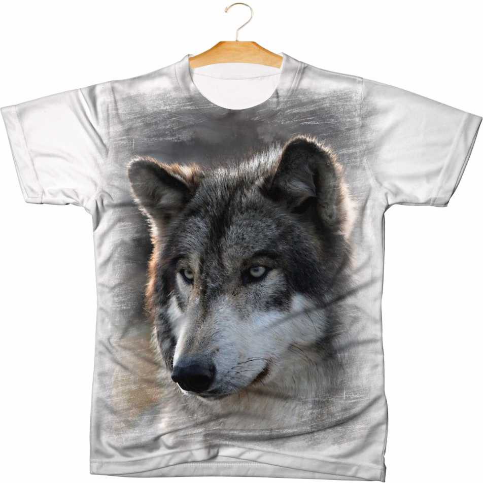 Camiseta Camisa Lobo Animal Bicho Infantil Adulto Sublimação - 01 ...