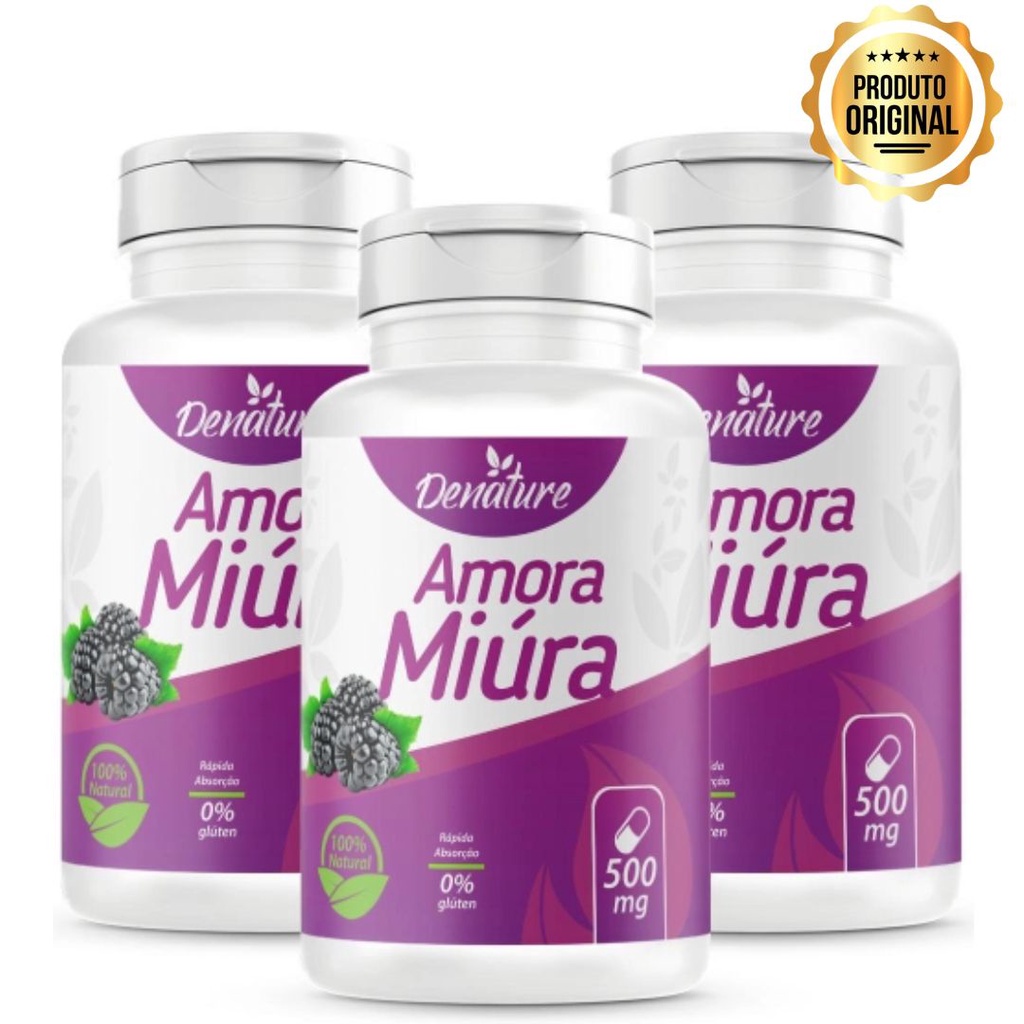 Combo 3un Amora Miura 500mg 100 Cáps Antioxidante Suplemento Alimentar | Shopee Brasil