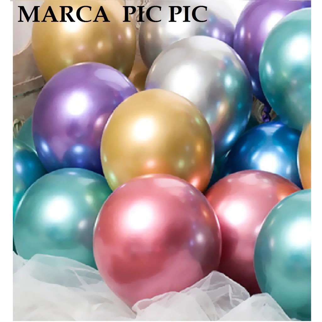 Balões Bexiga Metalizado Platino Cromado látex número 5 para Bubble ...