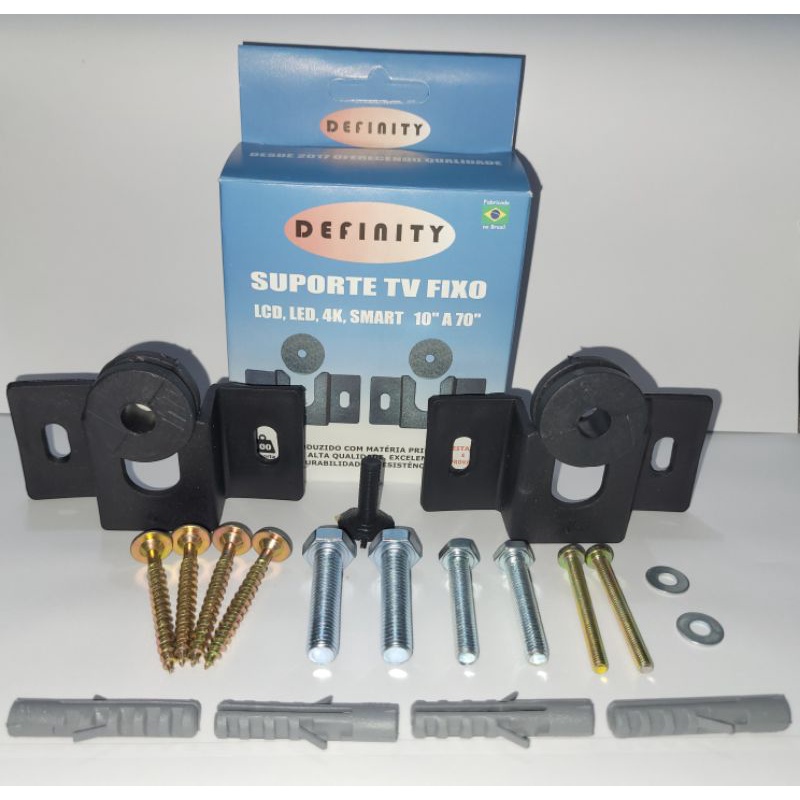 Suporte Tv Lcd, Led, 4k 10 a 70 com kit parafusos longos Definity R2304 ...