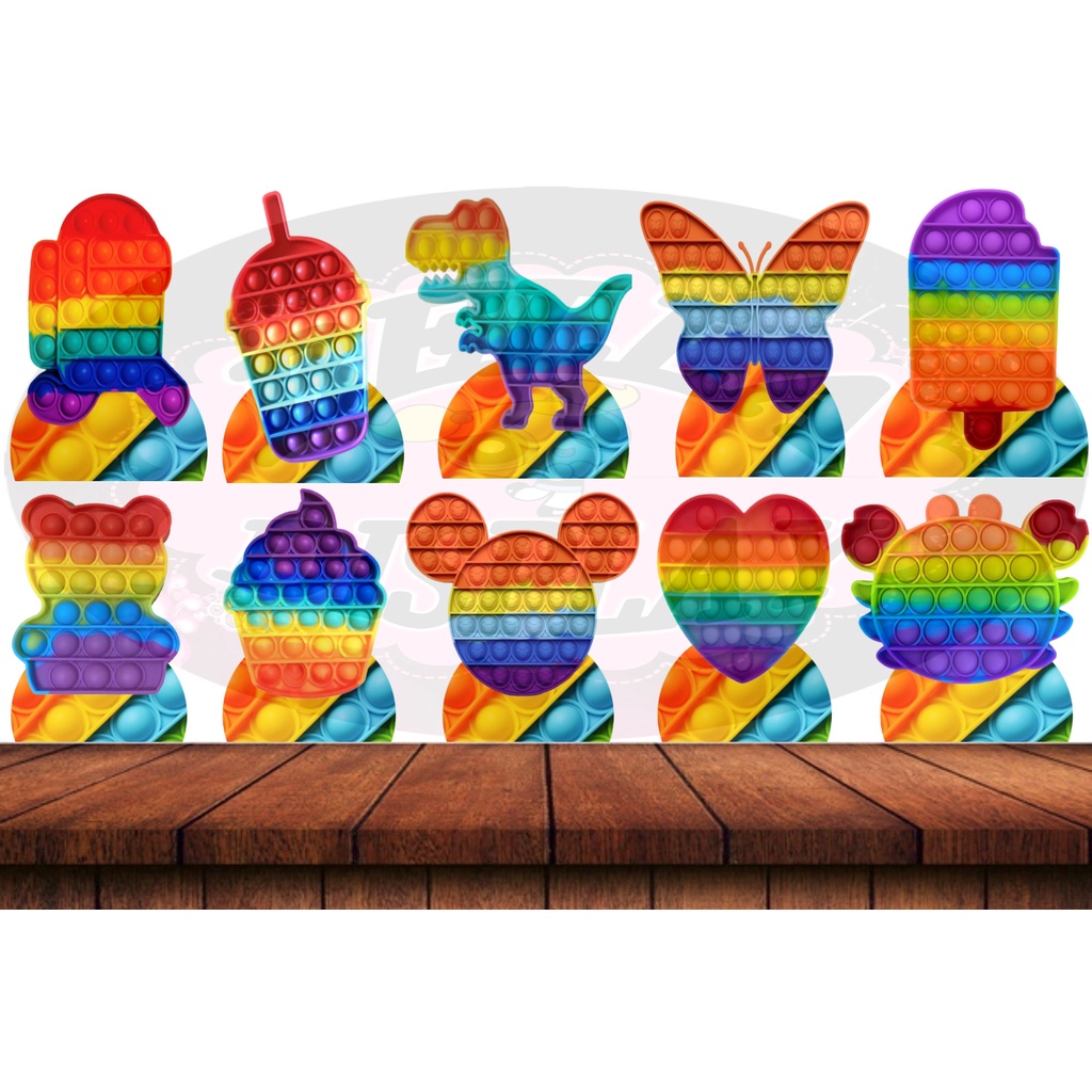 Pop It displays kit festa 10 peças | Shopee Brasil