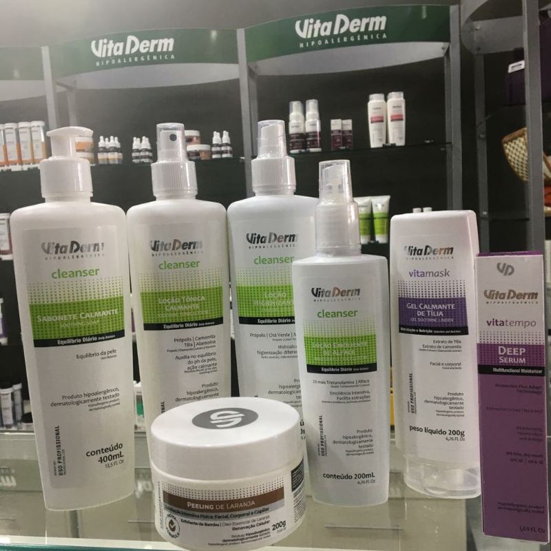 Kit Limpeza De Pele Profissional Vita Derm (7 produtos) | Shopee Brasil