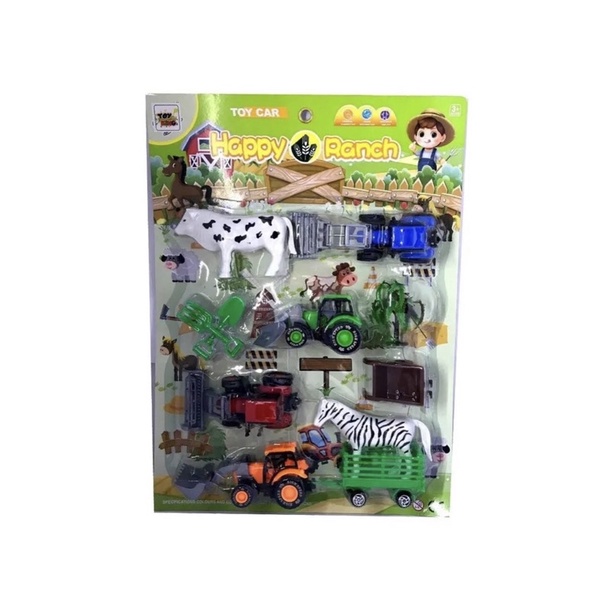 Brinquedo Kit Fazenda Rancho Tratores Carroceria Vaca Zebra | Shopee Brasil