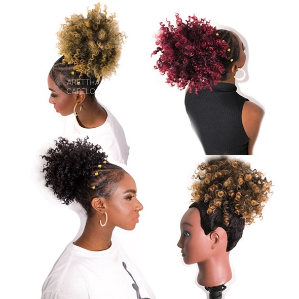Aplique Coque Afro Cacheado Puff Orgânico/Ruivo-Marsala | Shopee Brasil