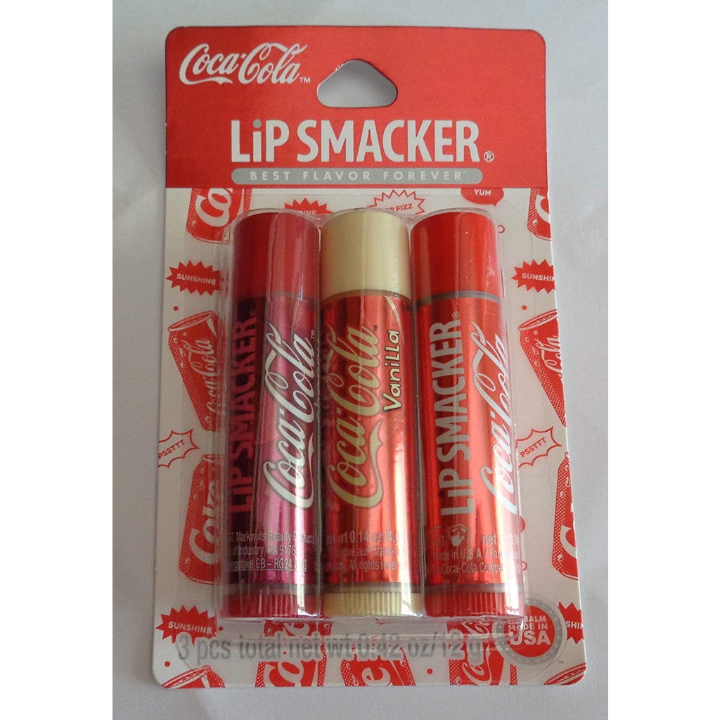 Kit c/3 Coca-Cola Hidratante Labial c/ essência Lip Smacker Lip Balm ...