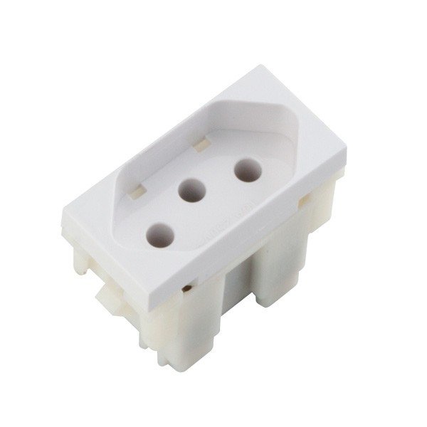 Módulo Tomada 10A 2p+T Branca Siena 6079 Alumbra | Shopee Brasil